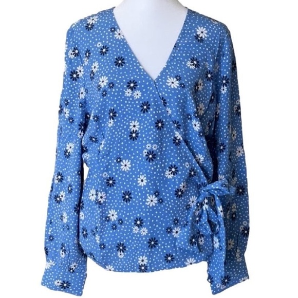 Talbots | Tops | Nwt Talbots Poet Sleeve Floral Wrap Top | Poshmark